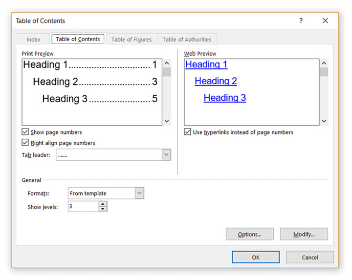 Create Table Of Contents In Word Cabinets Matttroy