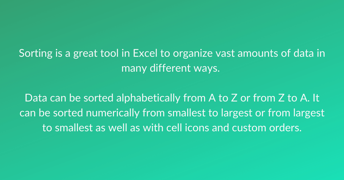 How to Sort in Excel | GoSkills