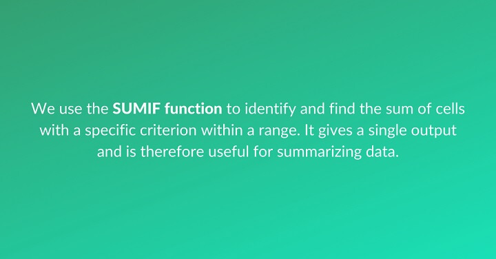 The SUMIF Excel Function | GoSkills