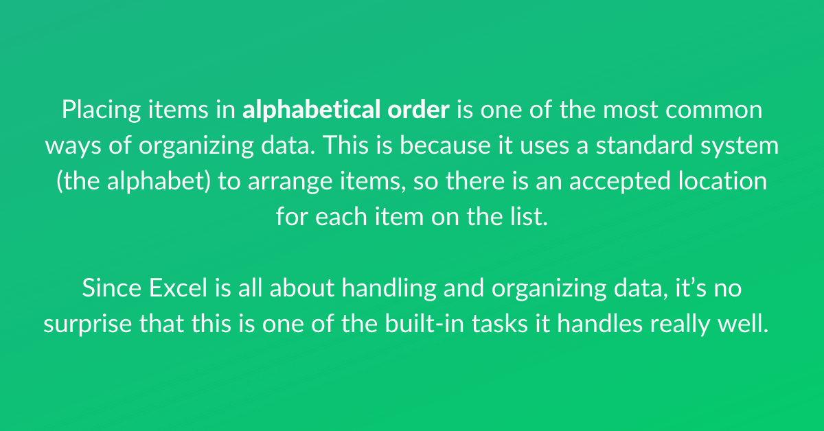 How To Alphabetize In Excel GoSkills